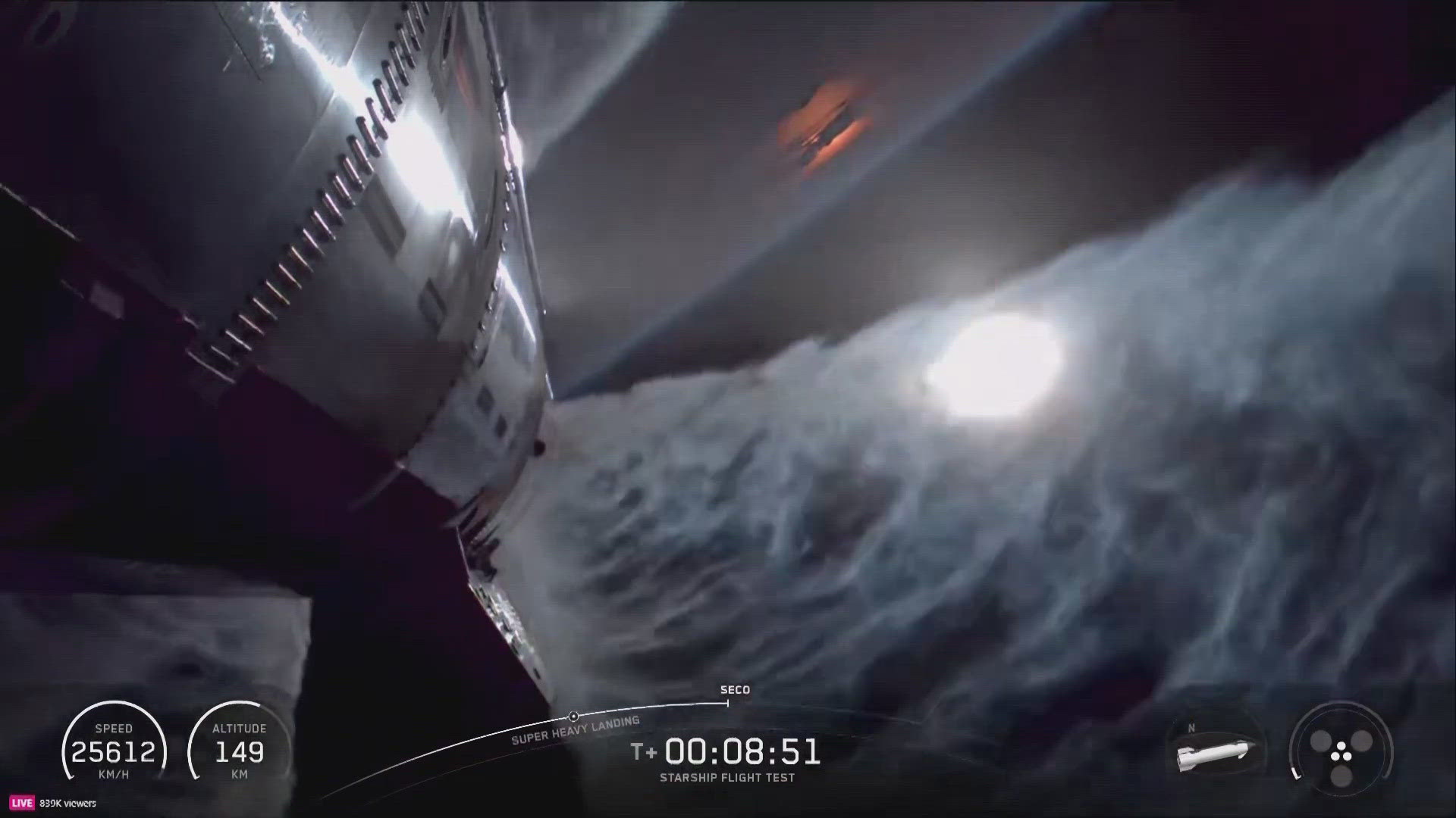 Starship reaches orbital mark as engines cut off after fiery ascent