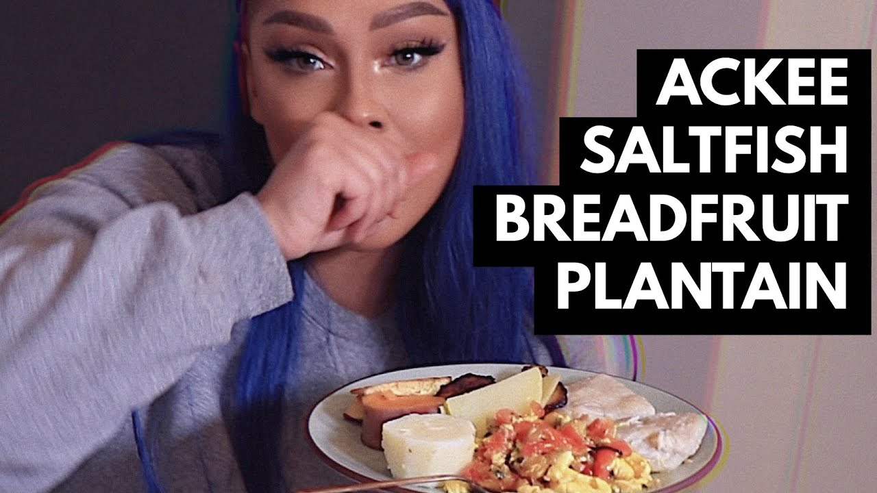 Ackee & saltfish, fried plantain, dumplings Jamaican breakfast ...