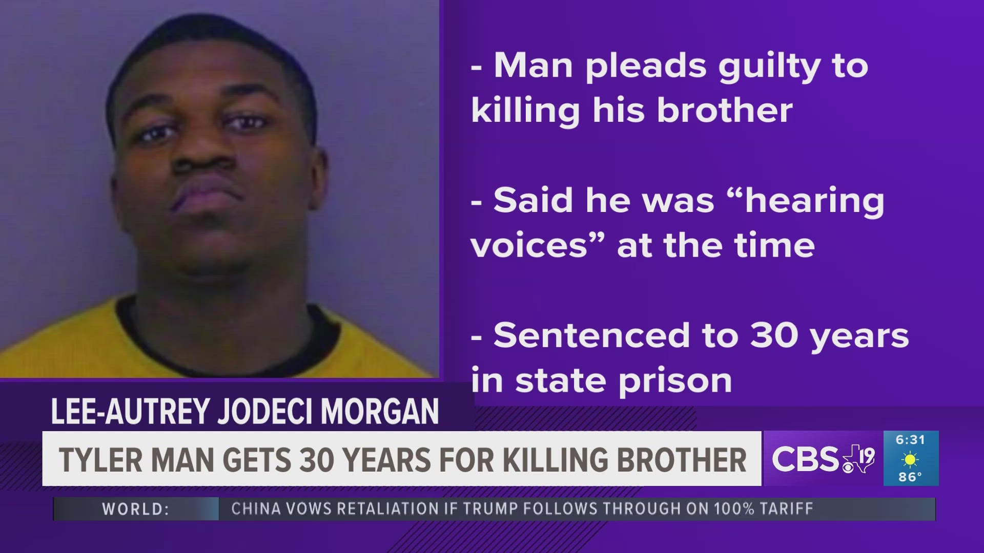 Tyler man sentenced to 30 years for brother's 2023 murder