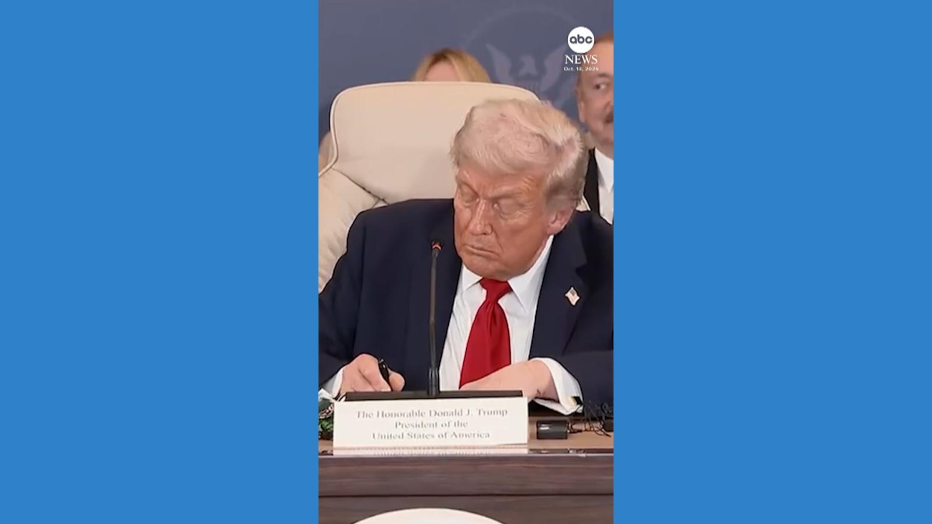 President Trump participates in signing ceremony at peace summit