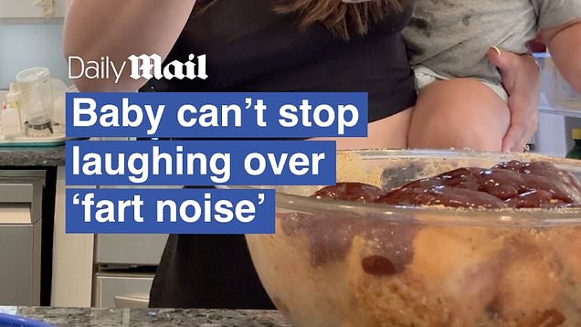 Baby in stitches over bottle's 'fart noise'