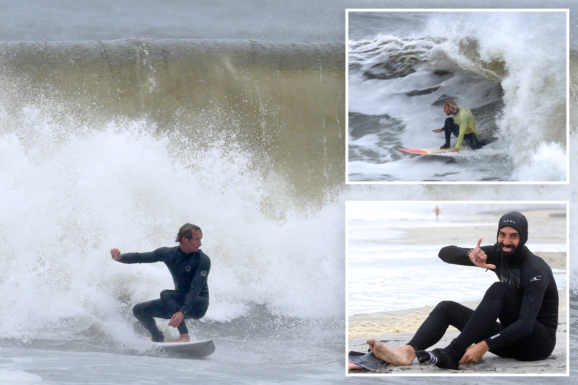 Thrill-seeking surfers flock to NYC for gnarly 10-foot nor’easter waves ...