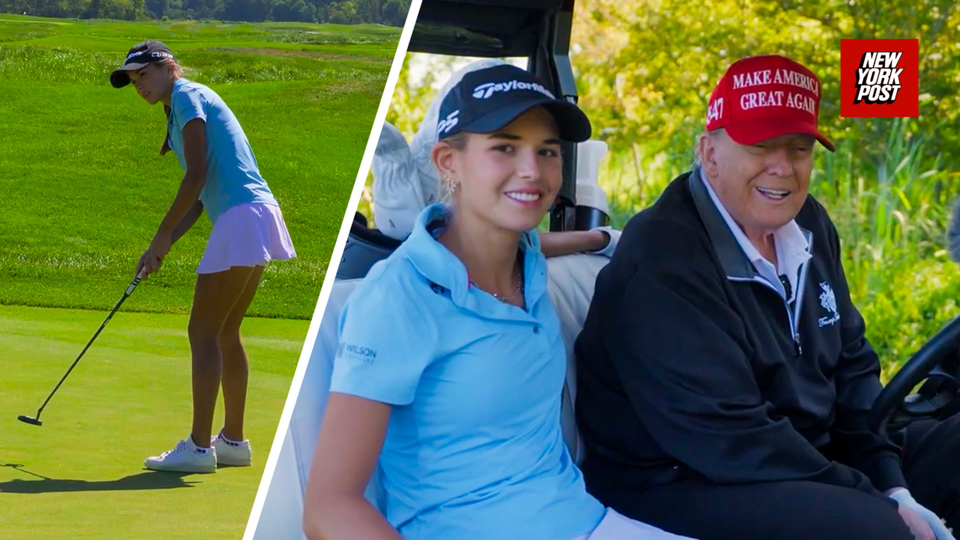 Watch granddaughter Kai play golf with 'grandpa' Trump in rare glimpse ...