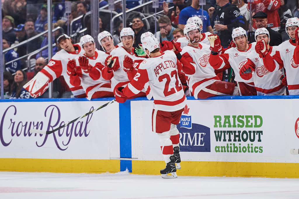 Mason Appleton scores in the final minute to lift the Red Wings over ...