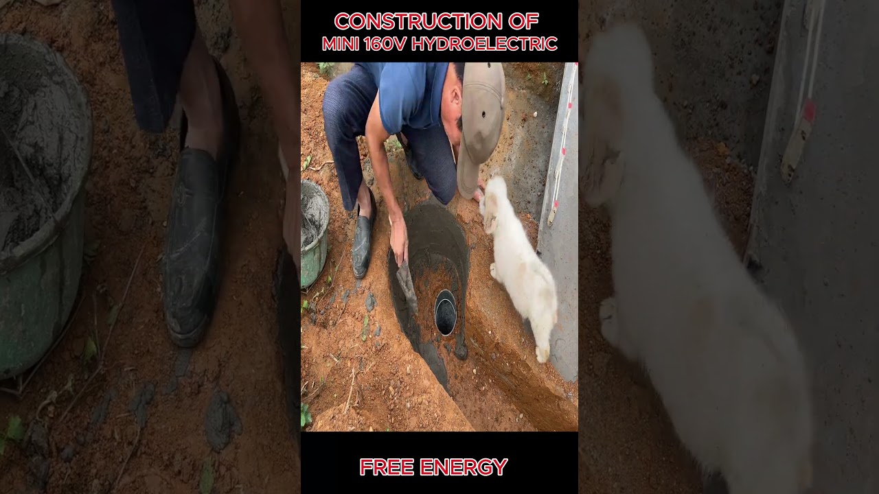 Block small streams to build 160V hydroelectric power plants #mini #diy ...