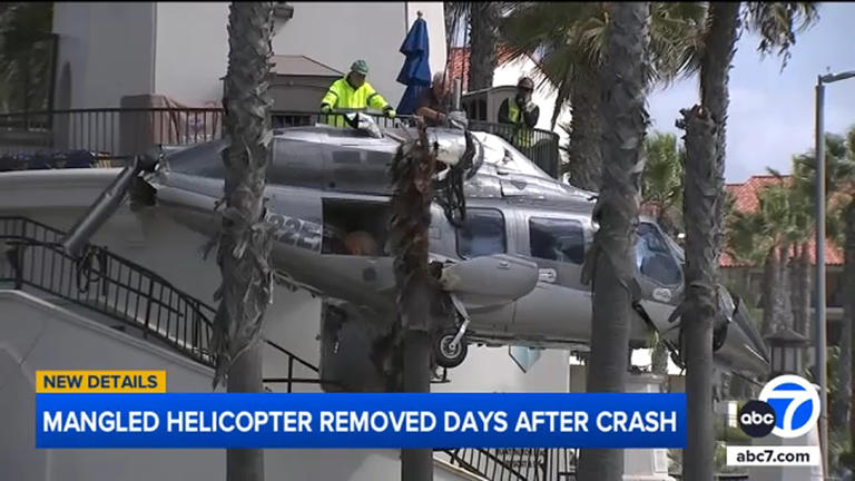 Mangled helicopter removed days after crash in Huntington Beach; pilot ...