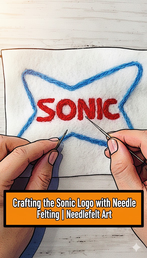 Crafting the Sonic Logo with Needle Felting | Needlefelt Art