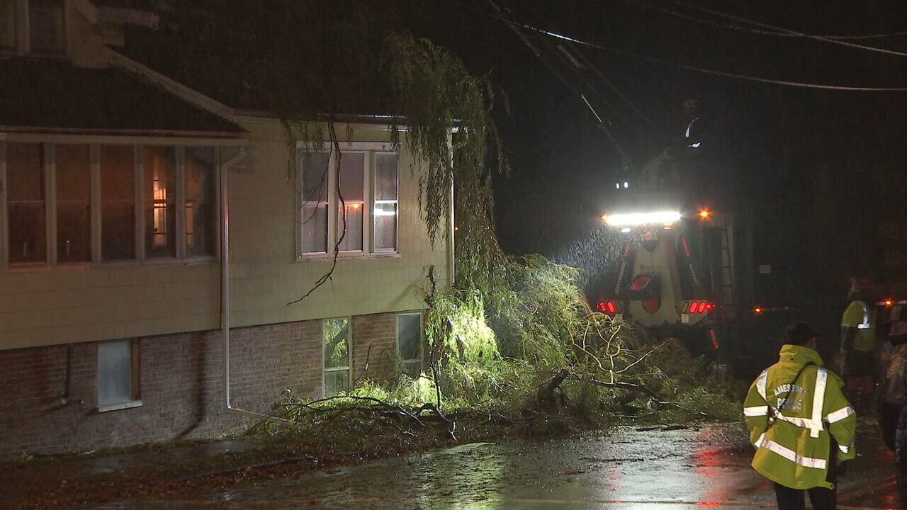 Large tree branch crashes through Amesbury roof