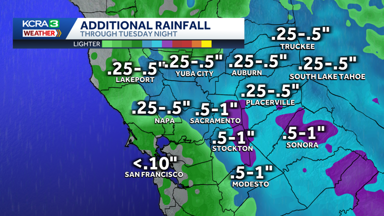 Northern California storm forecast: Track timing, totals for rain and snow