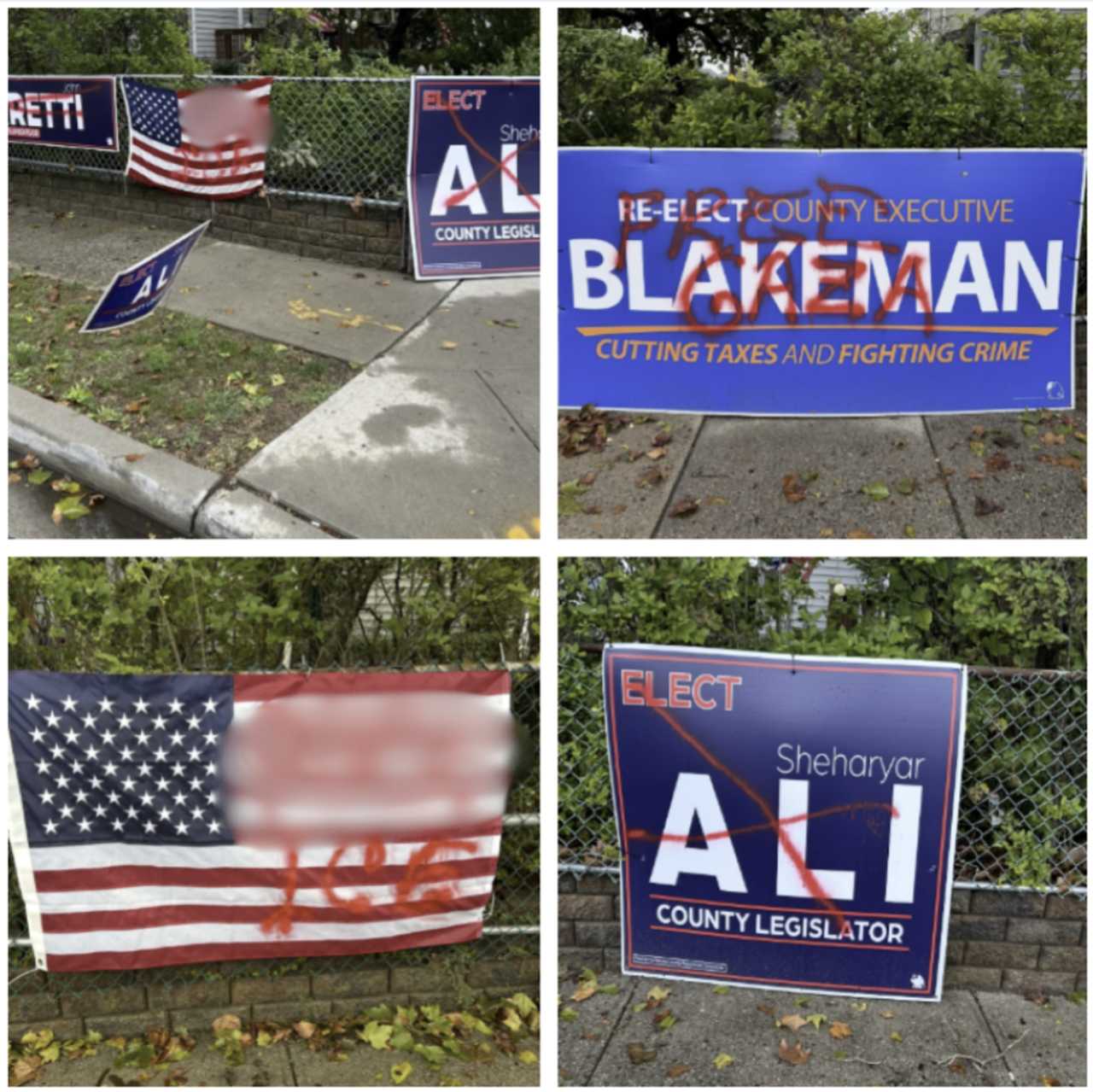 American Flags, Political Signs Defaced On Long Island: Police