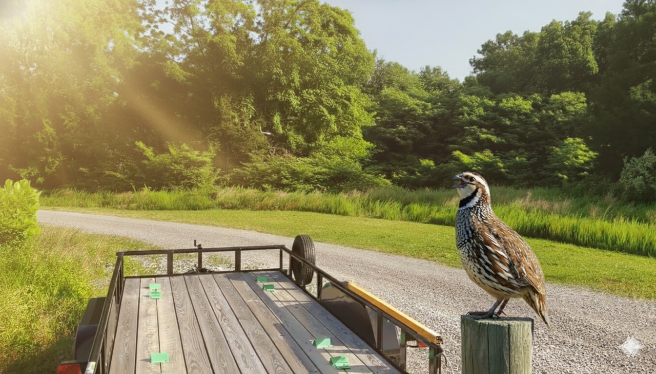 Beautiful Bobwhite Quail Singing in Nature