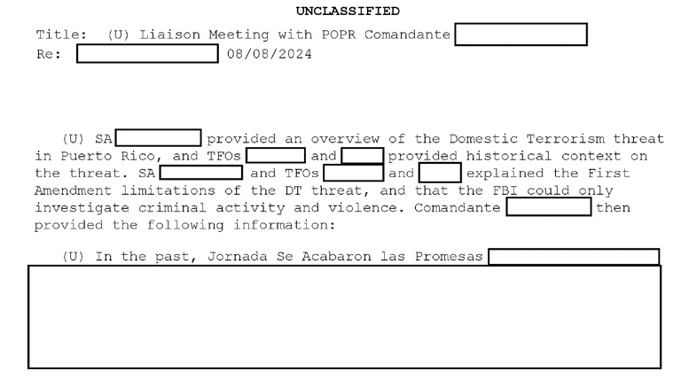 FBI and Puerto Rico Police Discussed Pro-Independence Group During ...