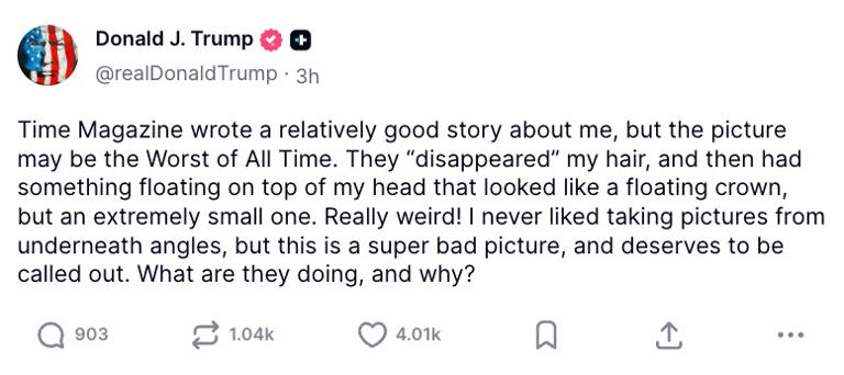 Trump Fumes at Time Magazine’s ‘Super Bad’ New Cover Celebrating His ...