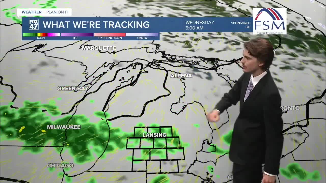 Another mild day across Mid-Michigan with light showers possible overnight