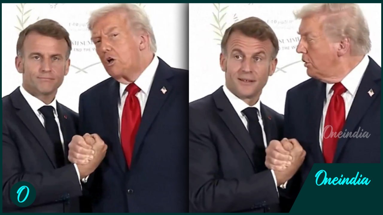 Trump’s strong handshake leaves Macron suffering & struggling: Video