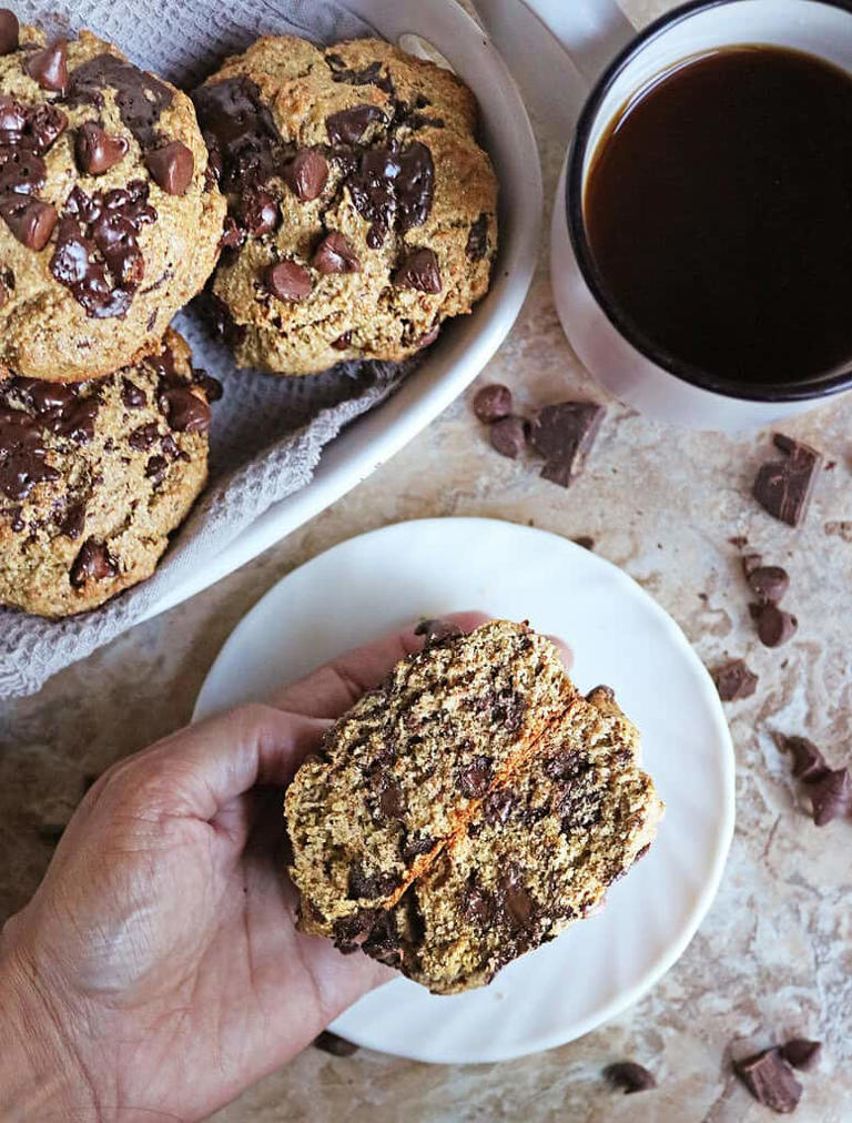 Easy Brown Butter Rye Chocolate Chip Muffin Tops