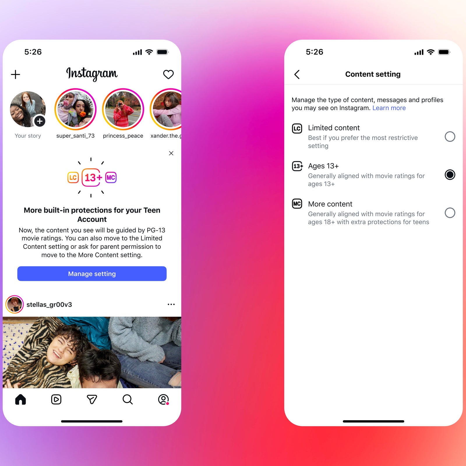 Instagram rolls out new restrictions for teens based on PG-13 movie ratings