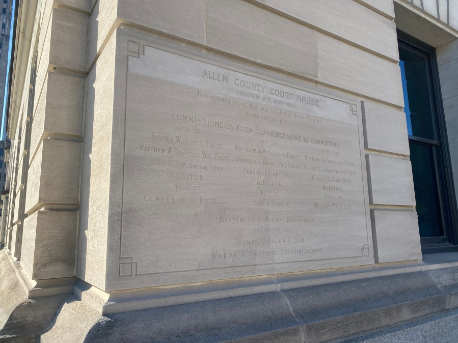 Cornerstone of Allen County Courthouse restored following vandalism