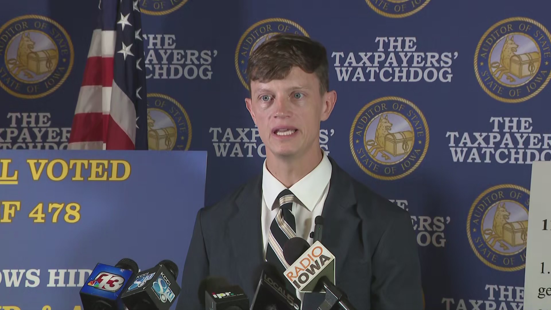 13RAW: Iowa Auditor Rob Sand addresses questions related to Des Moines ...