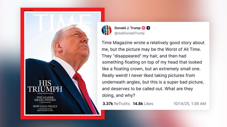 Trump claims Time magazine ‘disappeared my hair' in cover photo