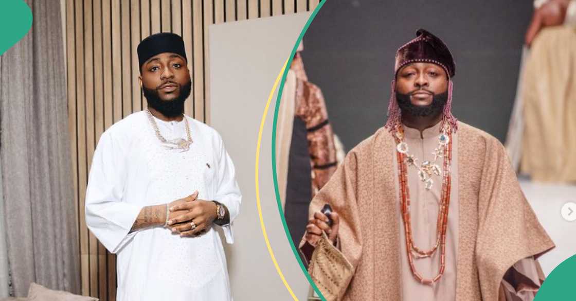 Davido wears masquerade-like outfit to perform for fans on stage, video ...