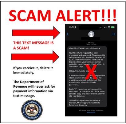 Scam Alert: Phishing scams target Mississippi taxpayers via text message