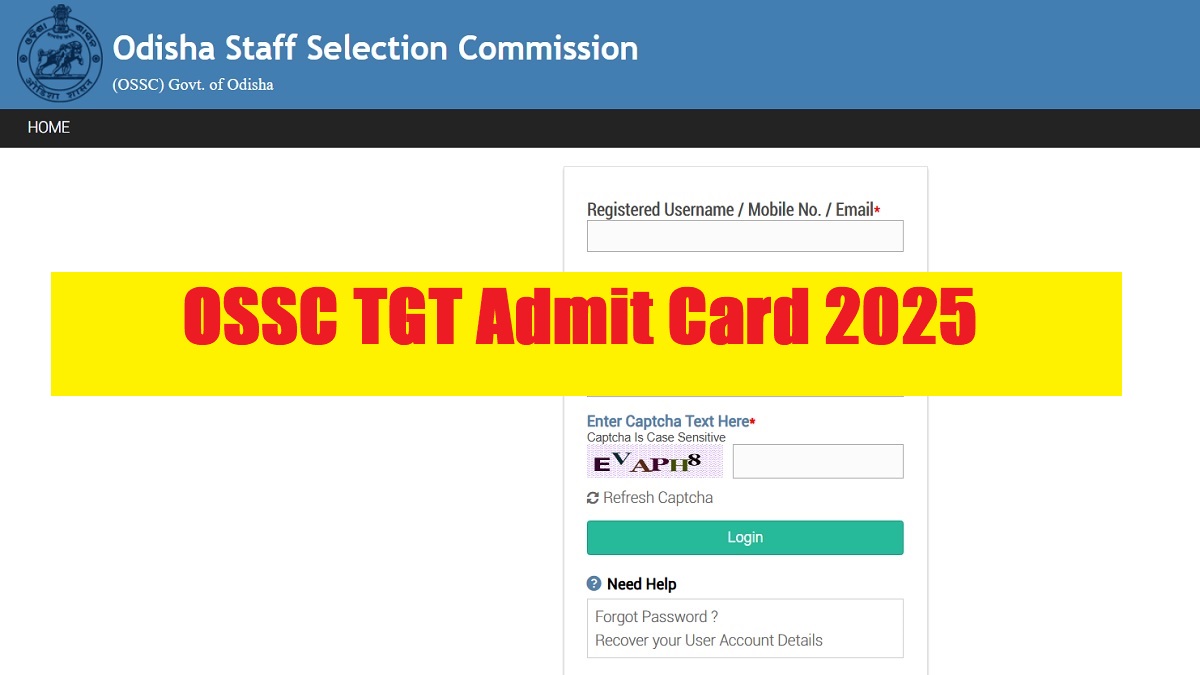 OSSC Admission Letter 2025 Out at ossc.gov.in, Download TGT Certificate ...