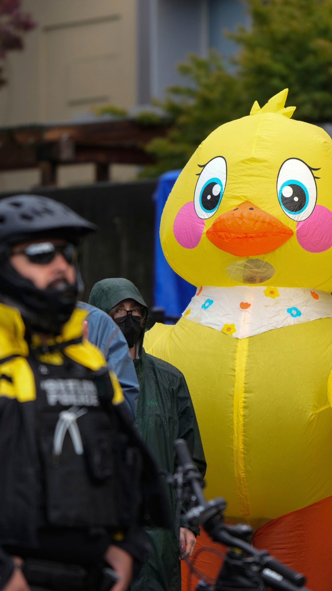 'Quintessentially Portland': ICE protesters wear inflatable costumes