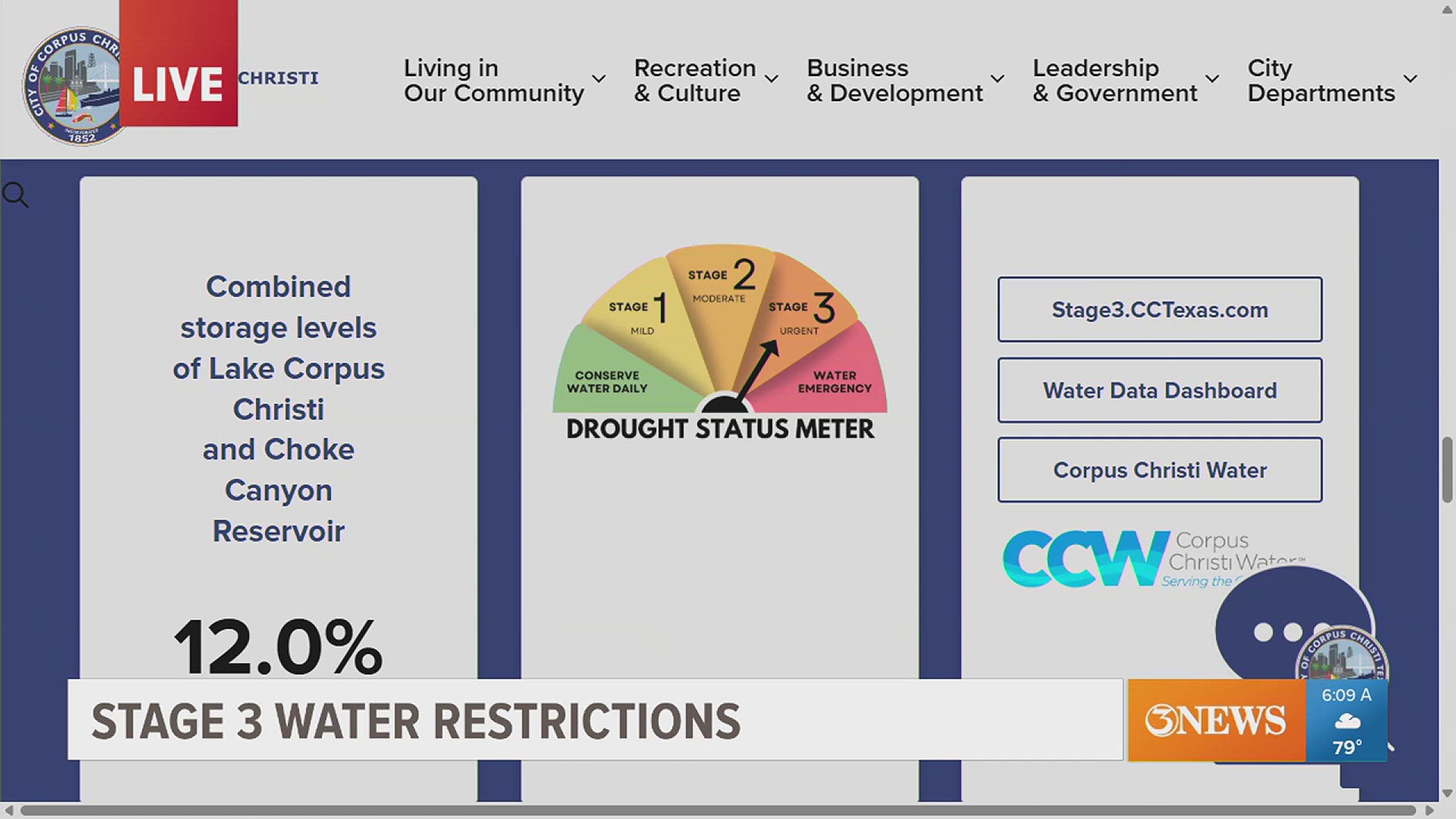 Water levels drop to 12 percent combined of Lake Corpus Christi and ...