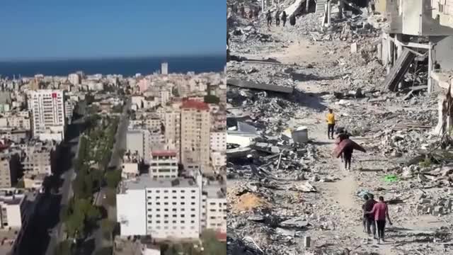Drone footage shows Gaza before and after war in shocking scale of ...