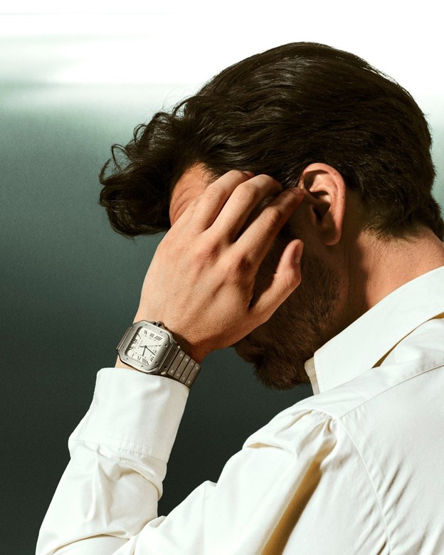Sebastian Stan Unveils New Santos de Cartier Watches