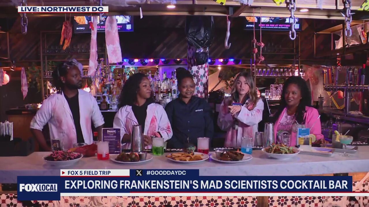 Enjoying Frankenstein's Mad Scientists Cocktail Bar
