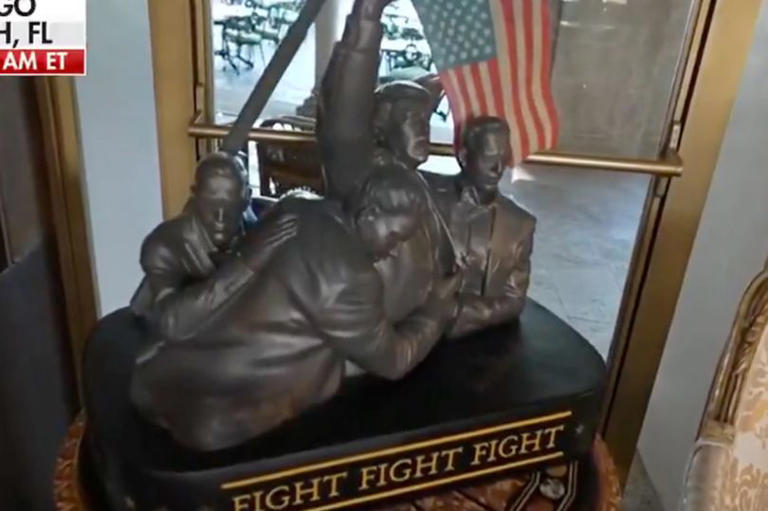 Trump's 'tacky' Mar-A-Lago decor exposed including an assassination statue