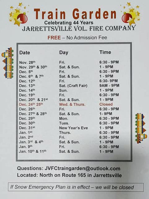 44th Annual Train Garden In Jarrettsville Announces Open Date For Holidays