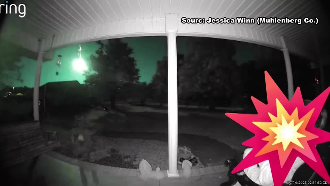 Ring cameras capture shooting star in Tri-State