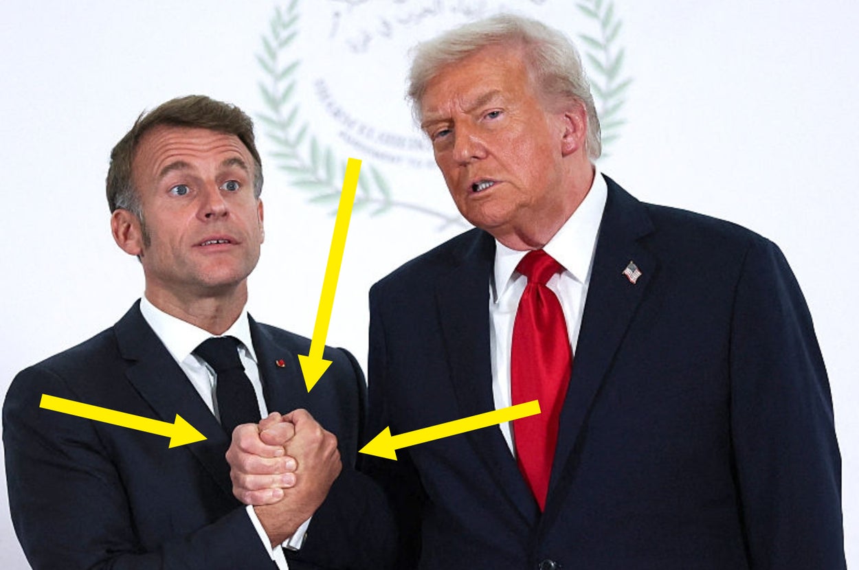 Trump's Very Long And Very Awkward Handshake With The French President ...