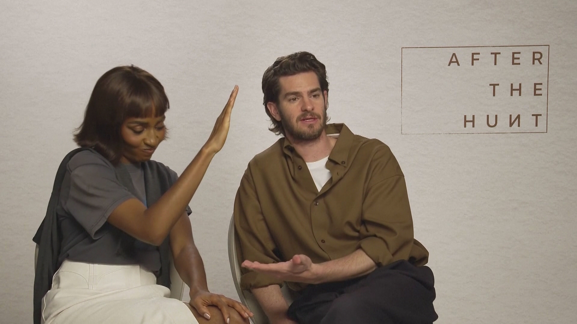 Andrew Garfield & Ayo Edebiri on their After The Hunt Bond