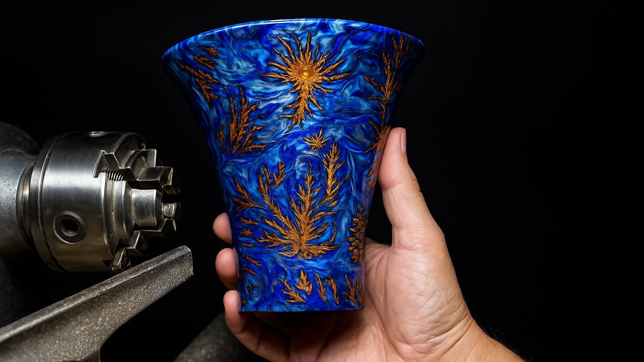 The magic of resin: crafting a pine cone vase