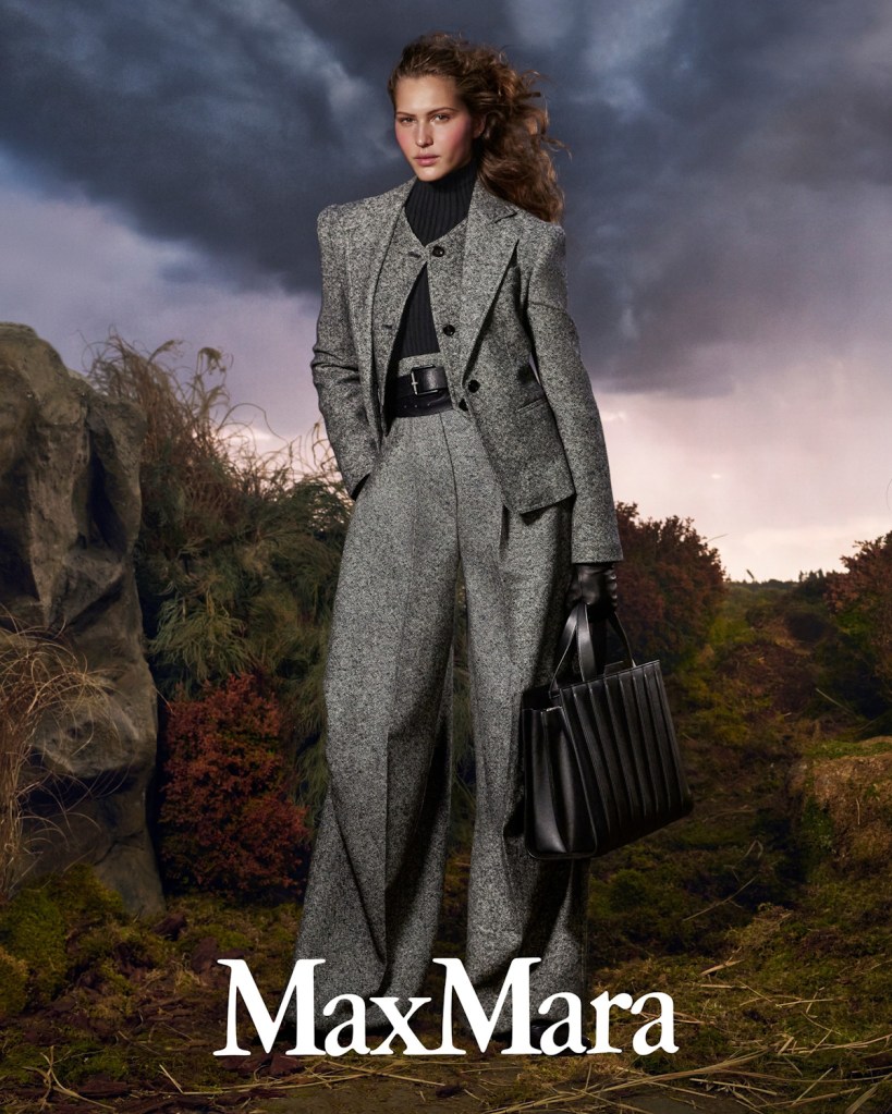 Angelina Kendall Poses Against a Dramatic Landscape in the Max Mara ...