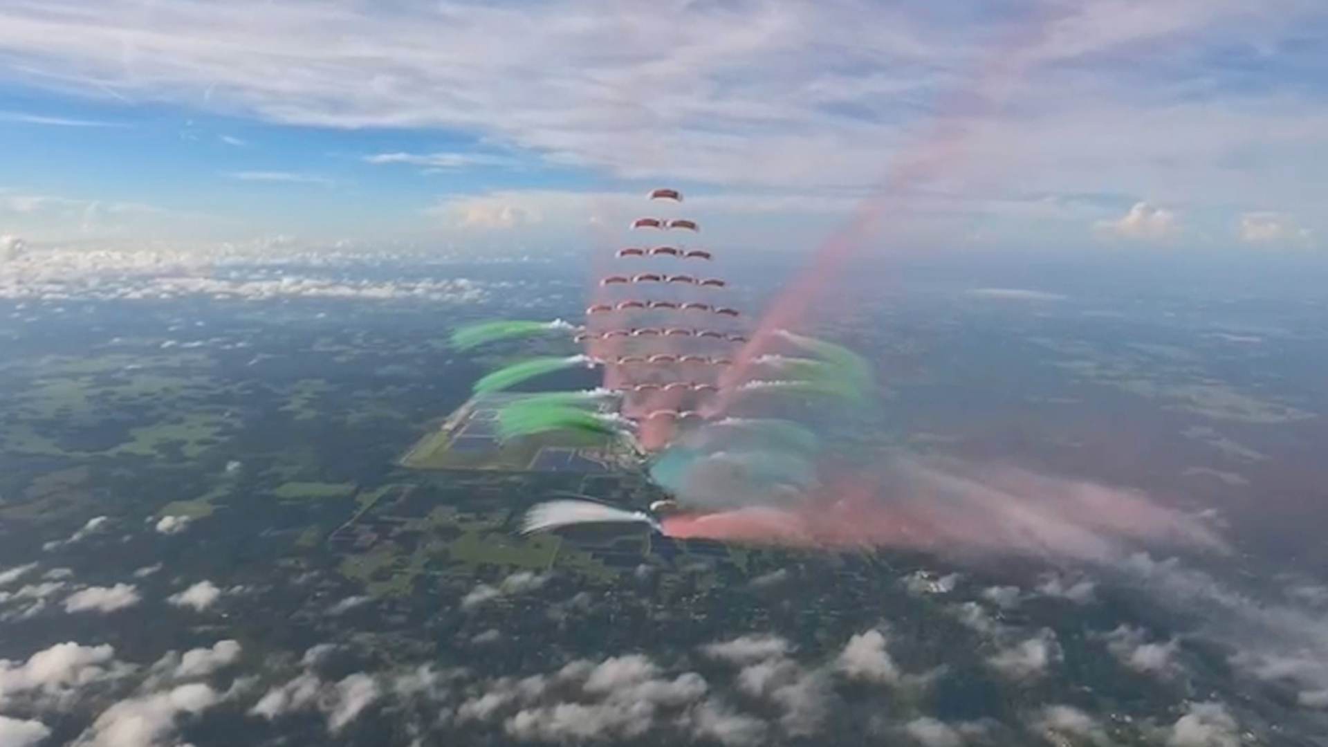 Largest aerial pyrotechnic display on a parachuting canopy formation ...