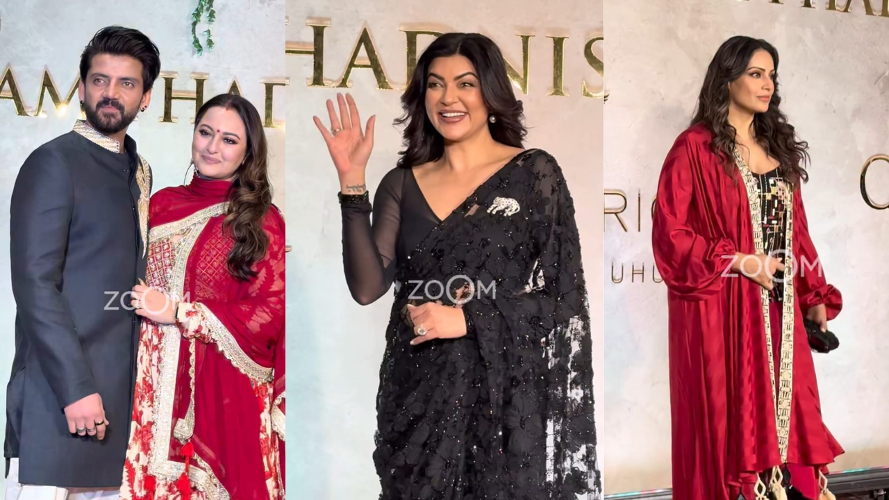 Sonakshi Sinha, Zaheer Iqbal, Sushmita Sen, Bipasha Basu, and others make a fashionable entrance ...
