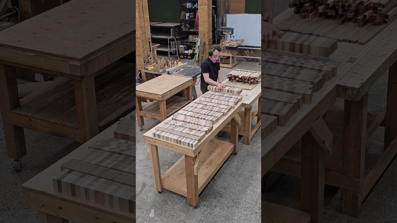 Scrap Wood Cutting Boards Pt. 2/10 - First Cut and Mix Up #short # ...