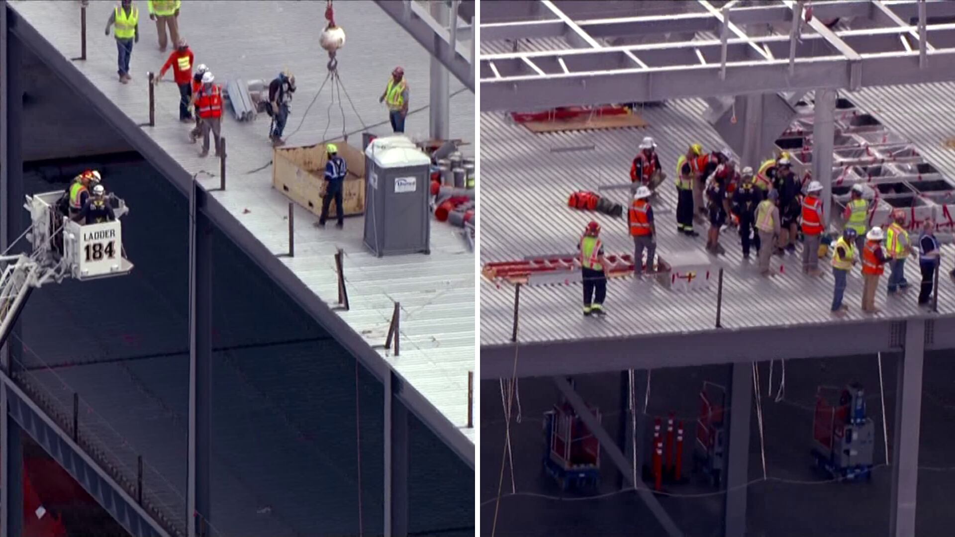 Crews rescue person trapped on roof at Glendale construction site