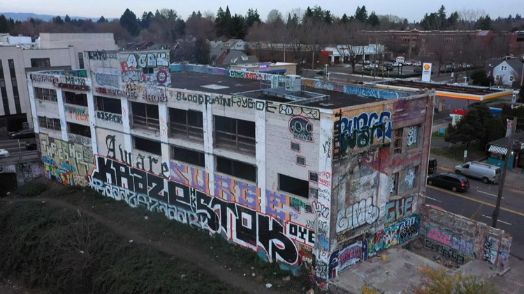Portland's most notorious graffitied building sold for $575k at auction