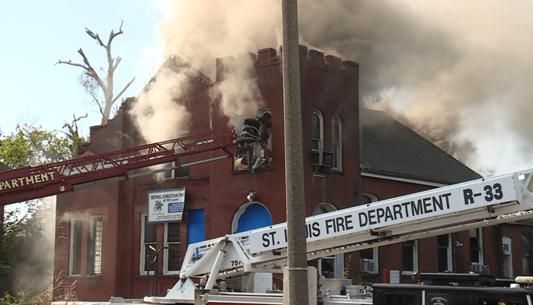 Fire damages north St. Louis church, one firefighter injured