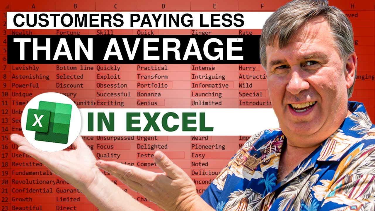 Excel Trick: Highlight Customers Paying Below the Average Amount