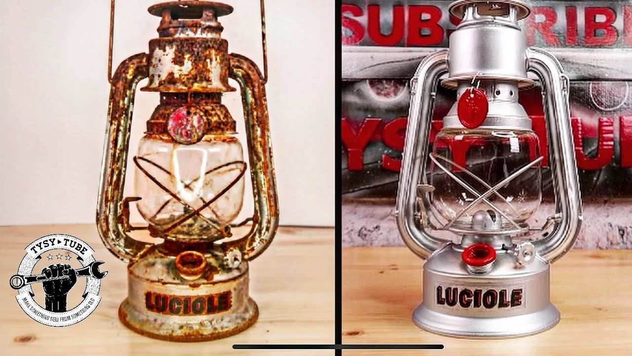 Rusted petrol lamp restoration - step by step