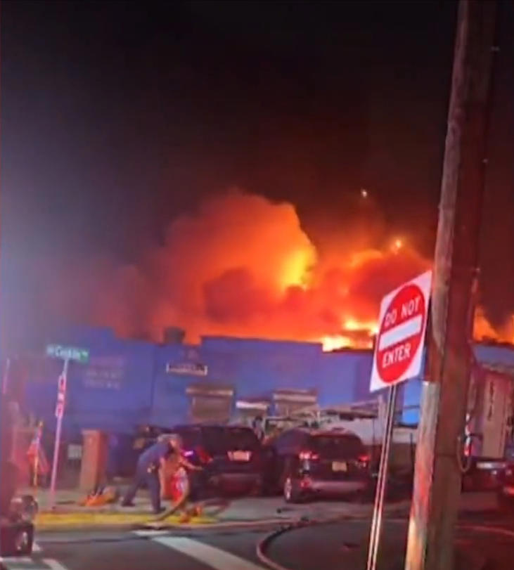 Explosion at NJ auto body sparks 5-alarm fire, burns through businesses