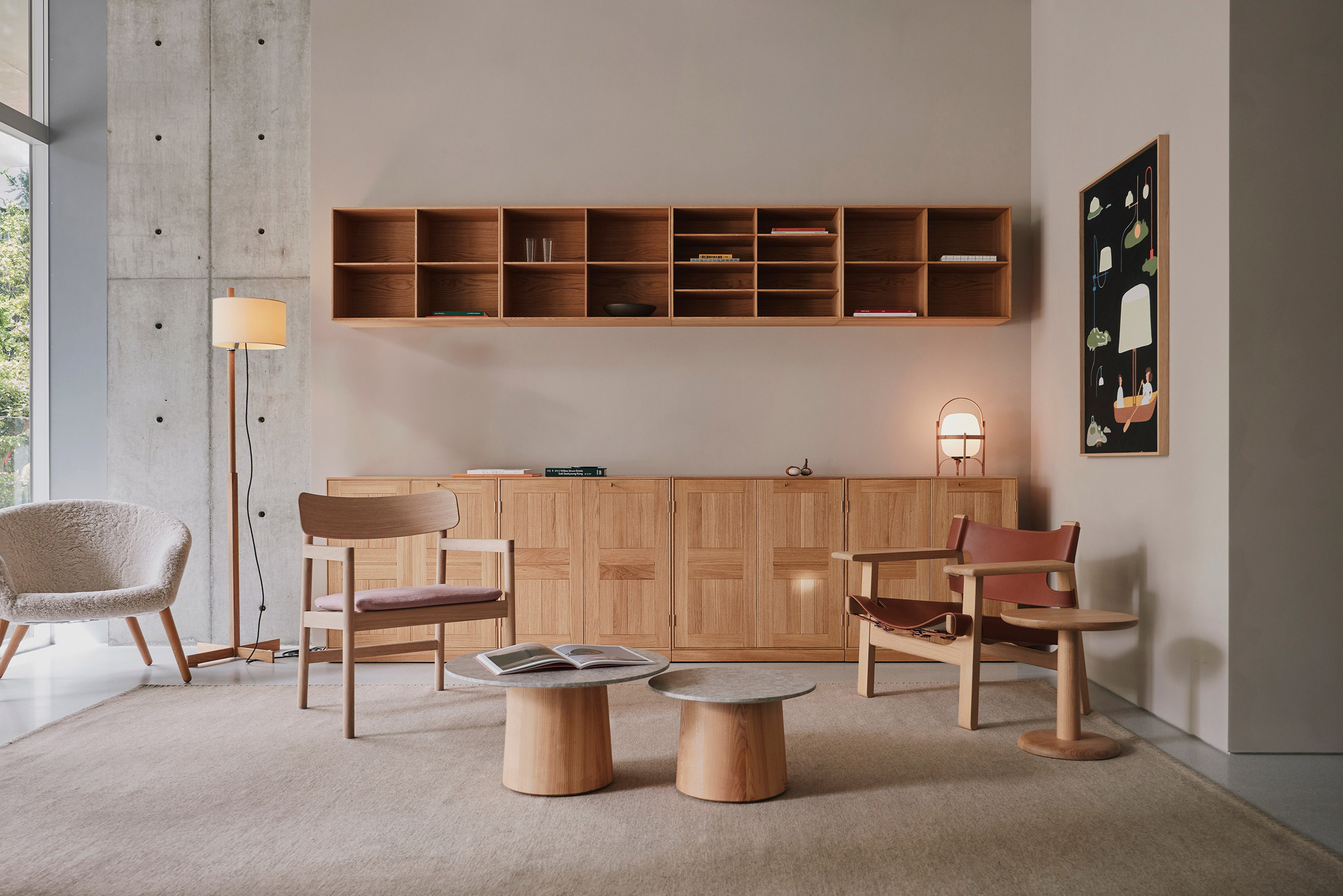 Flooat and Fredericia design Tokyo showroom as "quiet, plain canvas"