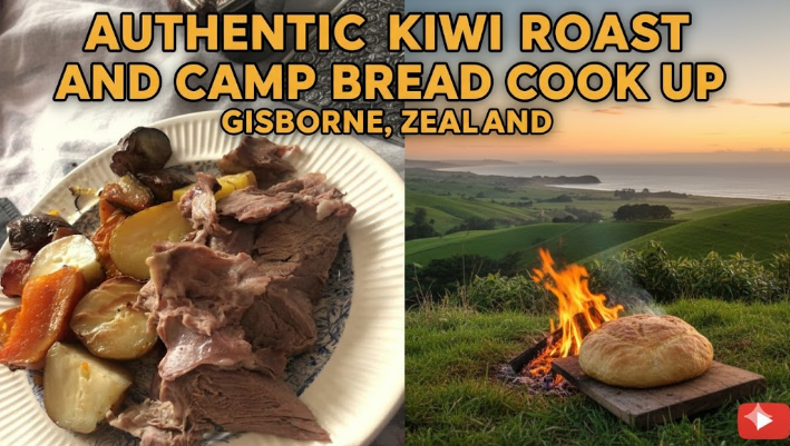 Authentic Kiwi Roast and Camp Bread Cook Up | Gisborne, New Zealand